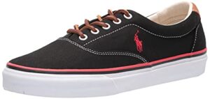 polo ralph lauren men's keaton-pony sneaker, black/rl 2000 red pp, 13