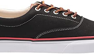 POLO RALPH LAUREN Men's Keaton-Pony Sneaker, Black/RL 2000 RED PP, 13