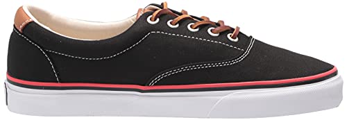 POLO RALPH LAUREN Men's Keaton-Pony Sneaker, Black/RL 2000 RED PP, 13