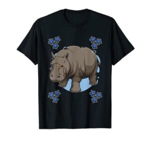 hippo blue design hippopotamus stuff hippos t-shirt