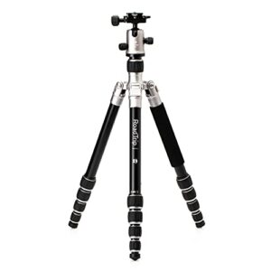 benro mefoto roadtrip travel tripod, ballhead and monopod in titanium, 1 series aluminum legs, 4 leg sections, twist leg locks, padded carrying case (bmrtattn)