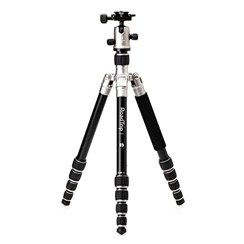 Benro MeFOTO Roadtrip Travel Tripod, Ballhead and Monopod in Titanium, 1 Series Aluminum Legs, 4 Leg Sections, Twist Leg Locks, Padded Carrying Case (BMRTATTN)