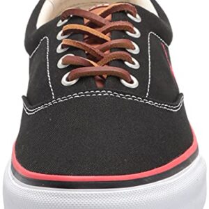 POLO RALPH LAUREN Men's Keaton-Pony Sneaker, Black/RL 2000 RED PP, 13