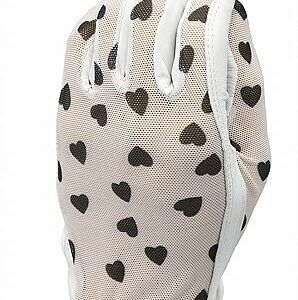 Evertan: Women's Tan Through Golf Glove - Black Hearts Small