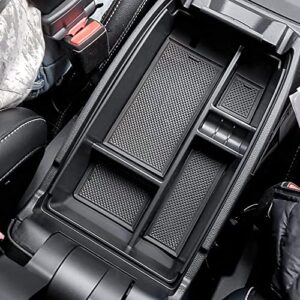 TACOBRO Center Console Organizer Tray Compatible with Ford Escape 2020-2024 and 2021 2022 2023 2024 2025 Bronco Sport CX430 4-Door (Not for U725 2-Door) Secondary Storage Armrest Glove Box - Black