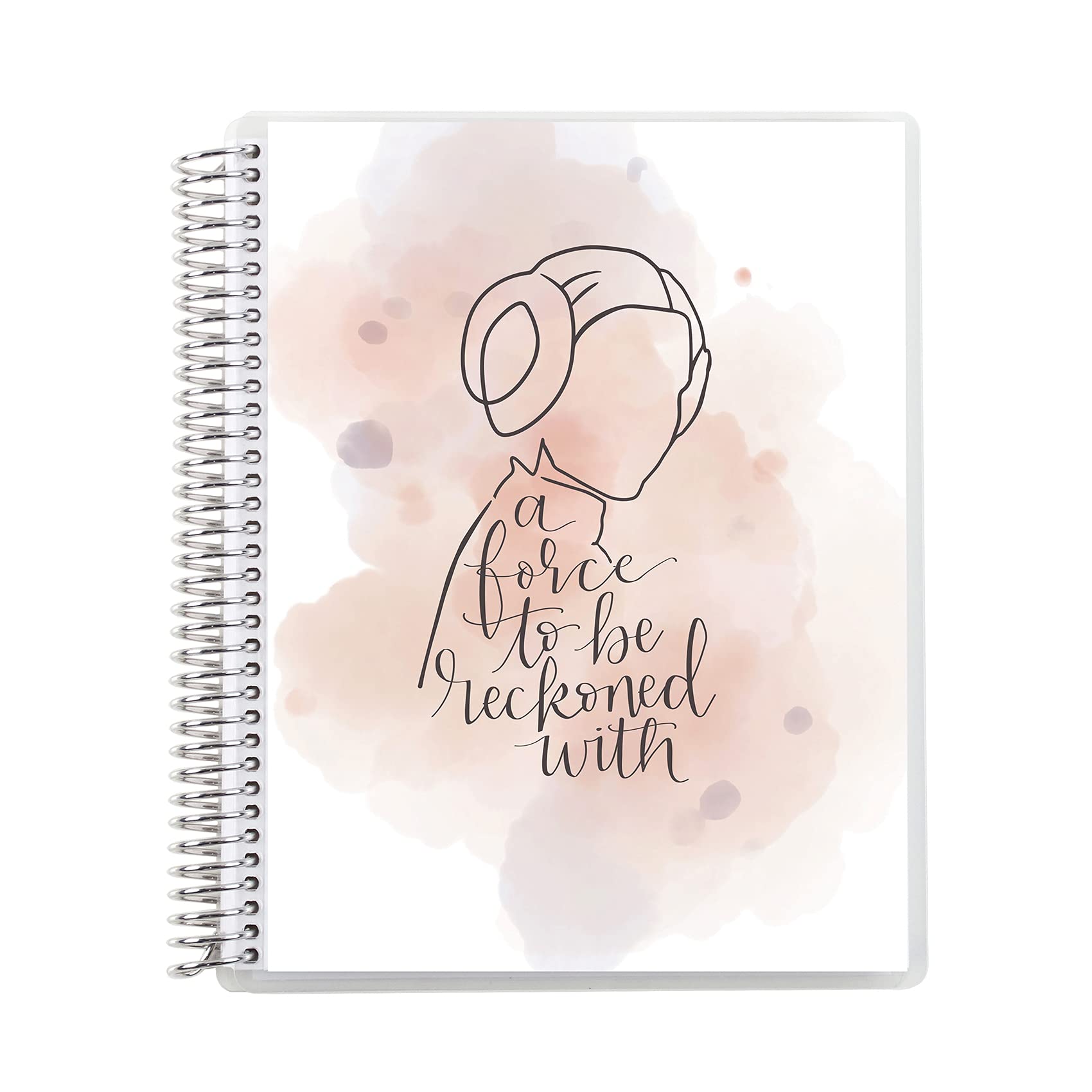 Erin Condren 7" X 9" Spiral Bound College Ruled Notebook - Star Wars Watercolor Leia, 160 Lined Page Note Taking & Writing Notebook, 80Lb Thick Mohawk Paper, Stickers Included