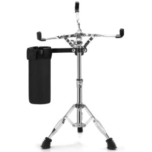 youeon snare drum stand with drum sticks holder, double braced tripod snare stand fit for 10 to 14 inch snare drum, drum pad, adjustable height 14.5 to 23 inches for drum beginners, lightweight