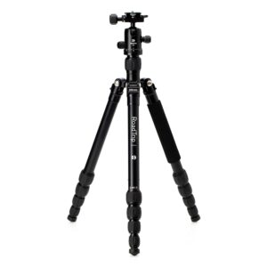 benro mefoto roadtrip travel tripod, ballhead and monopod in black, 1 series aluminum legs, 4 leg sections, twist leg locks, padded carrying case (bmrtablk)