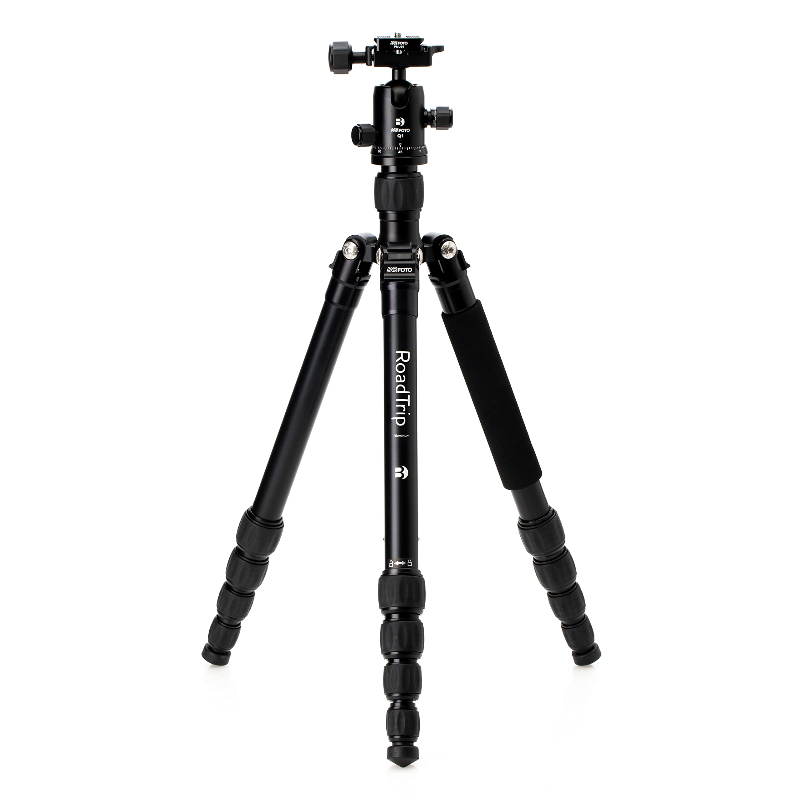 Benro MeFOTO Roadtrip Travel Tripod, Ballhead and Monopod in Black, 1 Series Aluminum Legs, 4 Leg Sections, Twist Leg Locks, Padded Carrying Case (BMRTABLK)