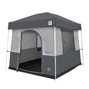 e-z up camping cube sport, converts 10' angled leg canopy into camping tent, grey (canopy/shelter not included)