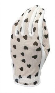 evertan: women's tan through golf glove - black hearts small