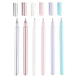 Erin Condren Ballpoint Pen Set 6 - Pack. Rich Black Ink with Smooth Finish and Ballpoint Pen Tip Perfect for Nearly All Surfaces. Perfect for Writing and Drawing