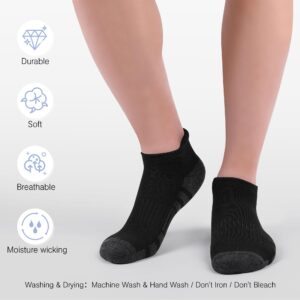 Felicigeely Ankle Athletic Running Socks Low Cut Sports Socks Breathable Cushioned Tab Socks for Men Women 6 Pairs