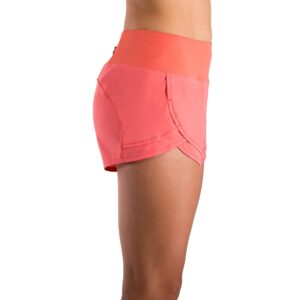 Women's Lightweight Running Shorts with Mesh Linner 3" WOD Workout Athletic Shorts for Women with Phone Pocket Coral Red