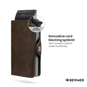 BEWMER 1 Shielded Credit Card Wallet for Men & Women | Men’s Slim Wallet | Document & Credit Card Holder for Men | Minimalist Mens Wallet with Rfid Protection & Carbon Fiber Money Clip