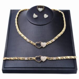 giffor jewelry suit 14k filled gold necklaces,women earrings with bracelets rings necklaces gifts