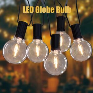 ECOVANIA G40 Light Bulbs Replacement,1 Watt Shatterproof Plastic LED Globe Bulbs for Outdoor Indoor String Lights,E12 or C7 Candelabra Base, Equivalent 5Watt Incandescent Bulbs, Warm White, 25Pack