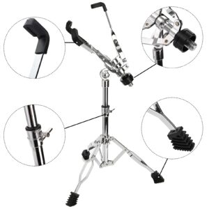 Youeon Snare Drum Stand with Drum Sticks Holder, Double Braced Tripod Snare Stand Fit for 10 to 14 Inch Snare Drum, Drum Pad, Adjustable Height 14.5 to 23 Inches for Drum Beginners, Lightweight