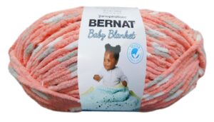 bernat baby blanket big ball, shell pink clouds…