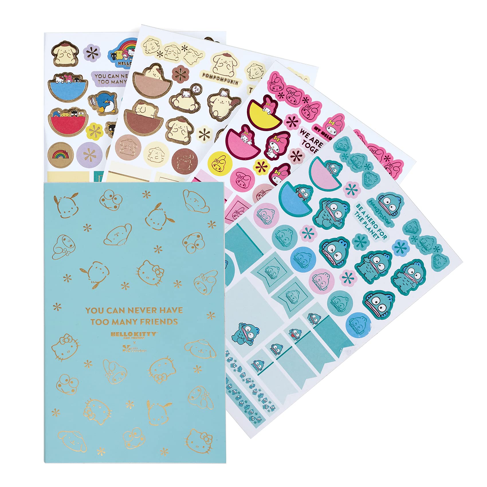 Sticker Book - Hello Kitty and Friends. Cute Colorful Designs Perfect for Collecting, Color-Coding, and Organizing. 12 Pages of 416 Stickers Total by Erin Condren.