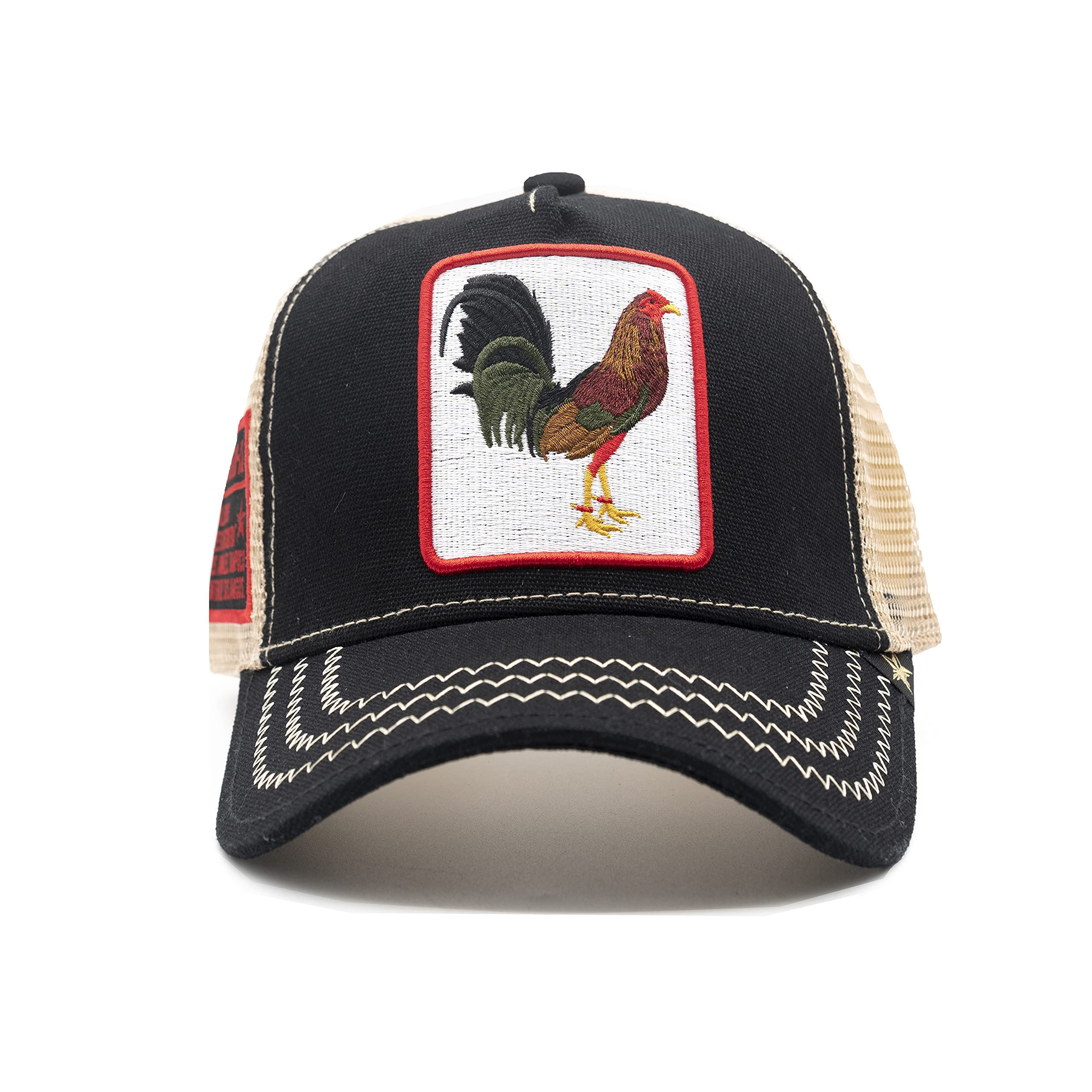 GOLD STAR HAT - Rooster Black/Beige Trucker Cap one Size (Black/Beige)