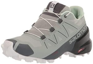 salomon womens salomon women's speedcross 5 for women trail running shoe, wrought iron/spray/white, 9.5 us