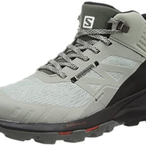 Salomon Men's OUTPULSE Mid Gore-Tex Hiking Boots for Men, Wrought Iron/Black/Vibrant Orange, 9