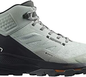 Salomon Men's OUTPULSE Mid Gore-Tex Hiking Boots for Men, Wrought Iron/Black/Vibrant Orange, 9