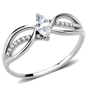 1 1/2 ct marquise shape white cubic zirconia infinity wedding engagement ring in 14k white gold plated 925 sterling silver (1.50 cttw) ring size - 5.5