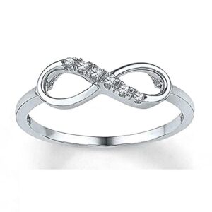 1/2 ct round shape white cubic zirconia infinity wedding engagement womens ring in 14k white gold plated 925 sterling silver (0.50 cttw) ring size -10.5