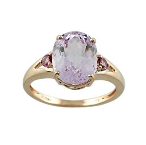 carillon kunzite oval shape 9x11mm natural earth mined gemstone 10k rose gold ring unique jewelry for women & men