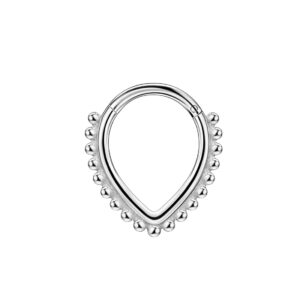 fansing 316l surgical steel septum jewelry 16g septum rings for women teardrop septum clicker silver septum ring 16 gauge 8mm beaded daith piercing jewelry triangle septum ring