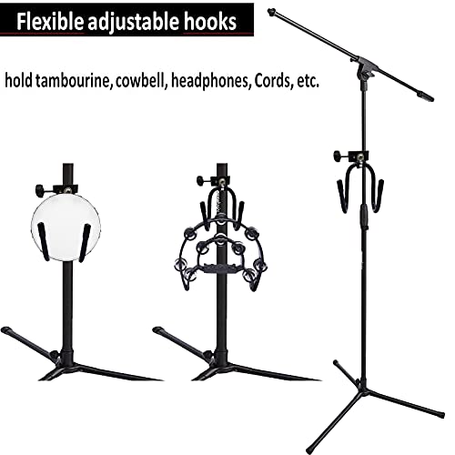 Headphone Hanger Stand Mount, Clamp-On Universal Accessory Holder, for Studio Microphone/Musical Stand for Headset, Cords, Tambourines, Cowbell, etc - No Instrument