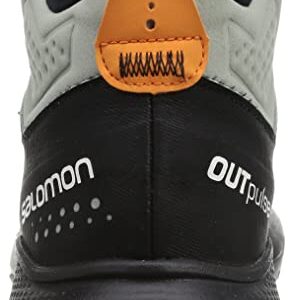 Salomon Men's OUTPULSE Mid Gore-Tex Hiking Boots for Men, Wrought Iron/Black/Vibrant Orange, 9