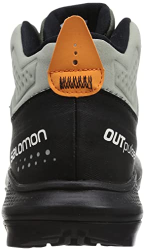 Salomon Men's OUTPULSE Mid Gore-Tex Hiking Boots for Men, Wrought Iron/Black/Vibrant Orange, 9