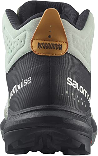 Salomon Men's OUTPULSE Mid Gore-Tex Hiking Boots for Men, Wrought Iron/Black/Vibrant Orange, 9