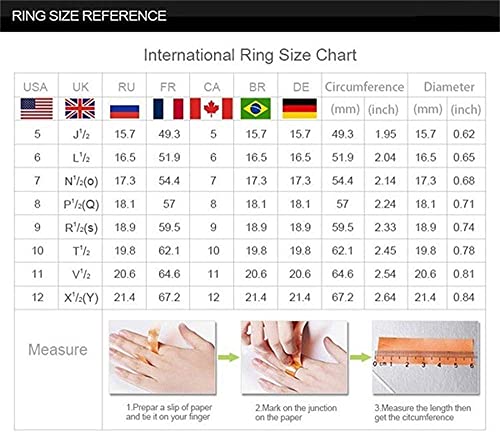 925 Sterling Silver Shiny Gem Ring Cubic Zirconia Rings CZ Diamond Multi Row Ring Eternity Engagement Wedding Band Ring for Women (US Code 8)