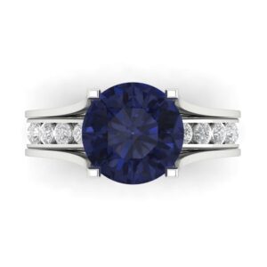 clara pucci 2.89ct round cut solitaire simulated blue sapphire engagement promise anniversary bridal ring band set 18k white gold 7.75