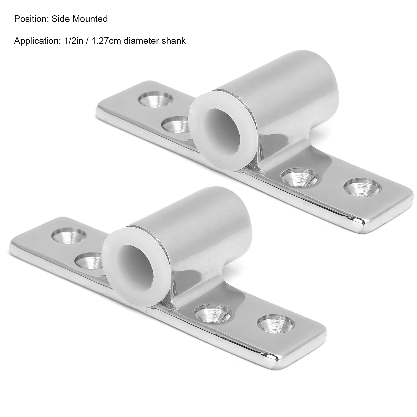 Oarlock Sockets Pair Marine Oarlock Bracket 316 Stainless Steel Side Mounted Mirror Polish Finish for 1/2in Shank Oar Lock Holder Boat Accessories