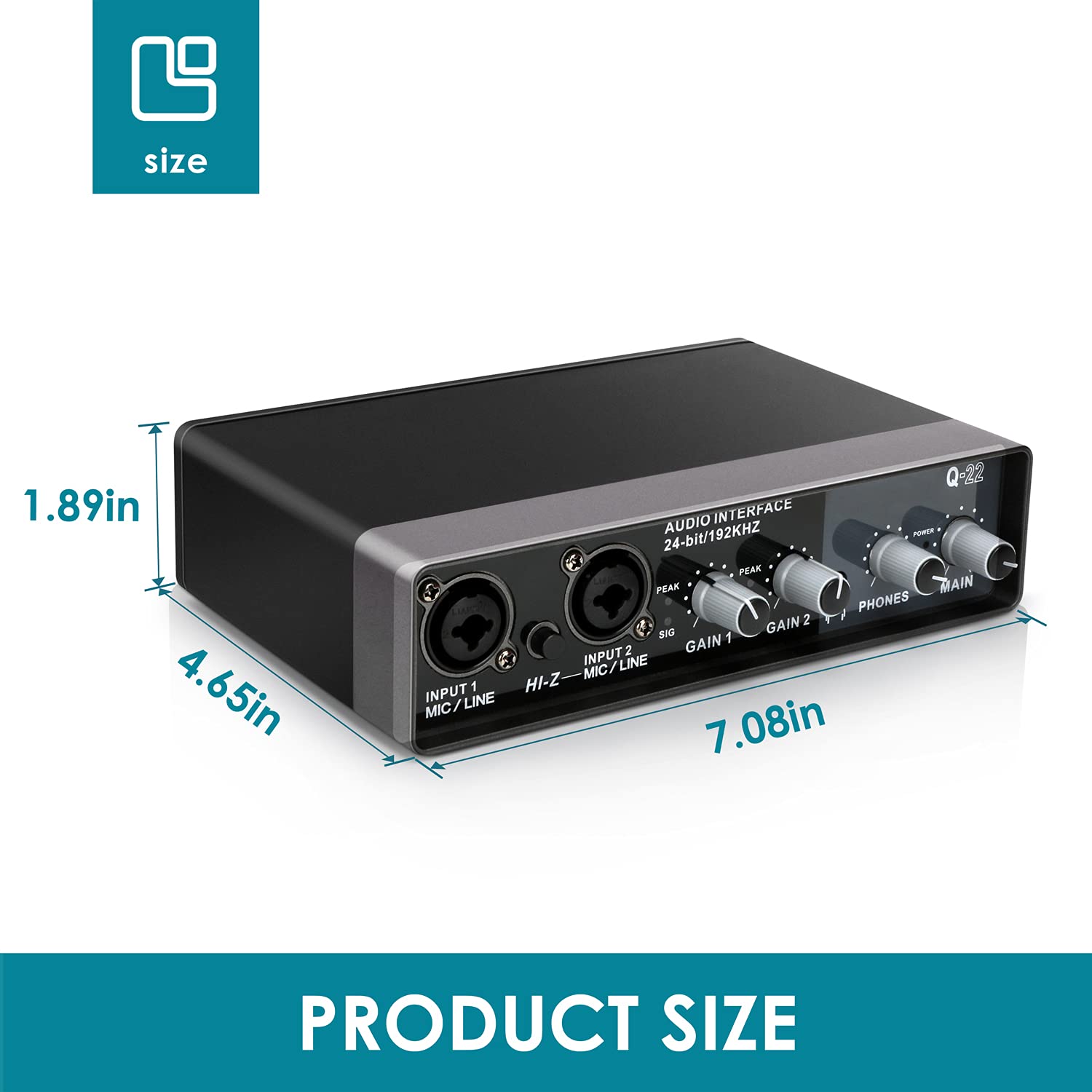 YOUSHARES USB Audio Interface for Recording Music, AudioBox Mic Preamps 48v 2 Channel for Streaming and Podcasting Recording