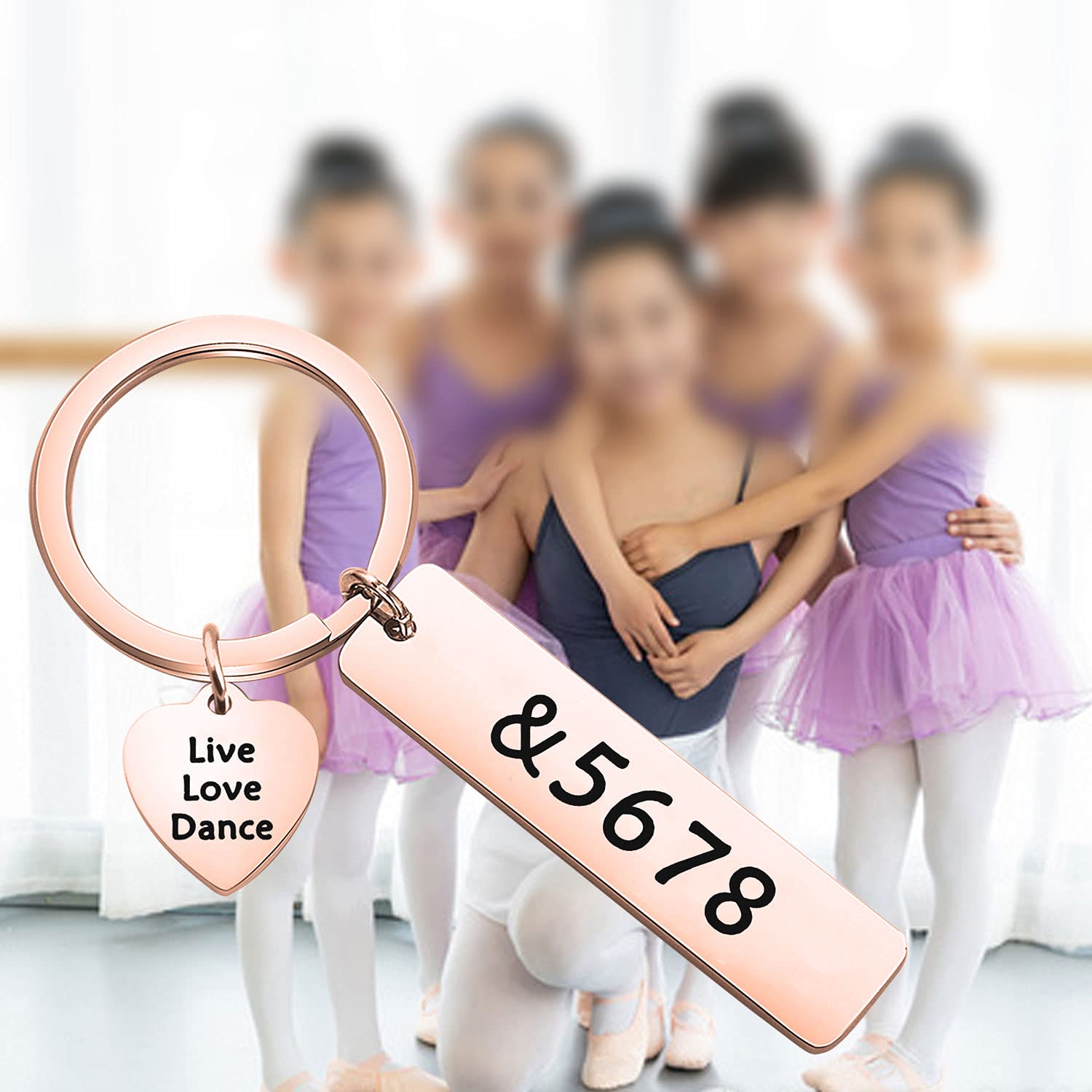 ENSIANTH Dance Teacher Gift Live Love Dance Keychain &5678 Jewelry Gift for Dance (&5678 Keychain rg)