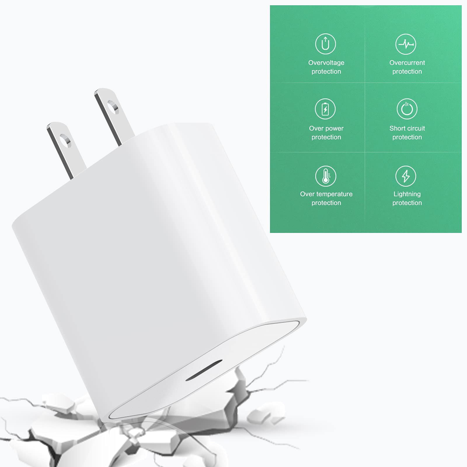 30W iPhone USB C Charger, 2 Pack USB C Wall Fast Charger Adapter with 2 Pack 6FT Type C to Lightning Cable for iPhone 14 13 12 11 Pro Max XR XS X,iPad