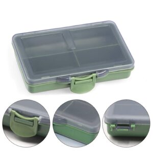 Washranp Fishing Tackle Box Multi-Grid PE Plastic Fish Hook Bait Fishing Storage Box with Transparent Lid Tackle Box Organizer Green 4 Grid