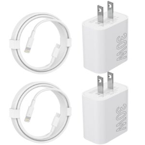 30w iphone usb c charger, 2 pack usb c wall fast charger adapter with 2 pack 6ft type c to lightning cable for iphone 14 13 12 11 pro max xr xs x,ipad