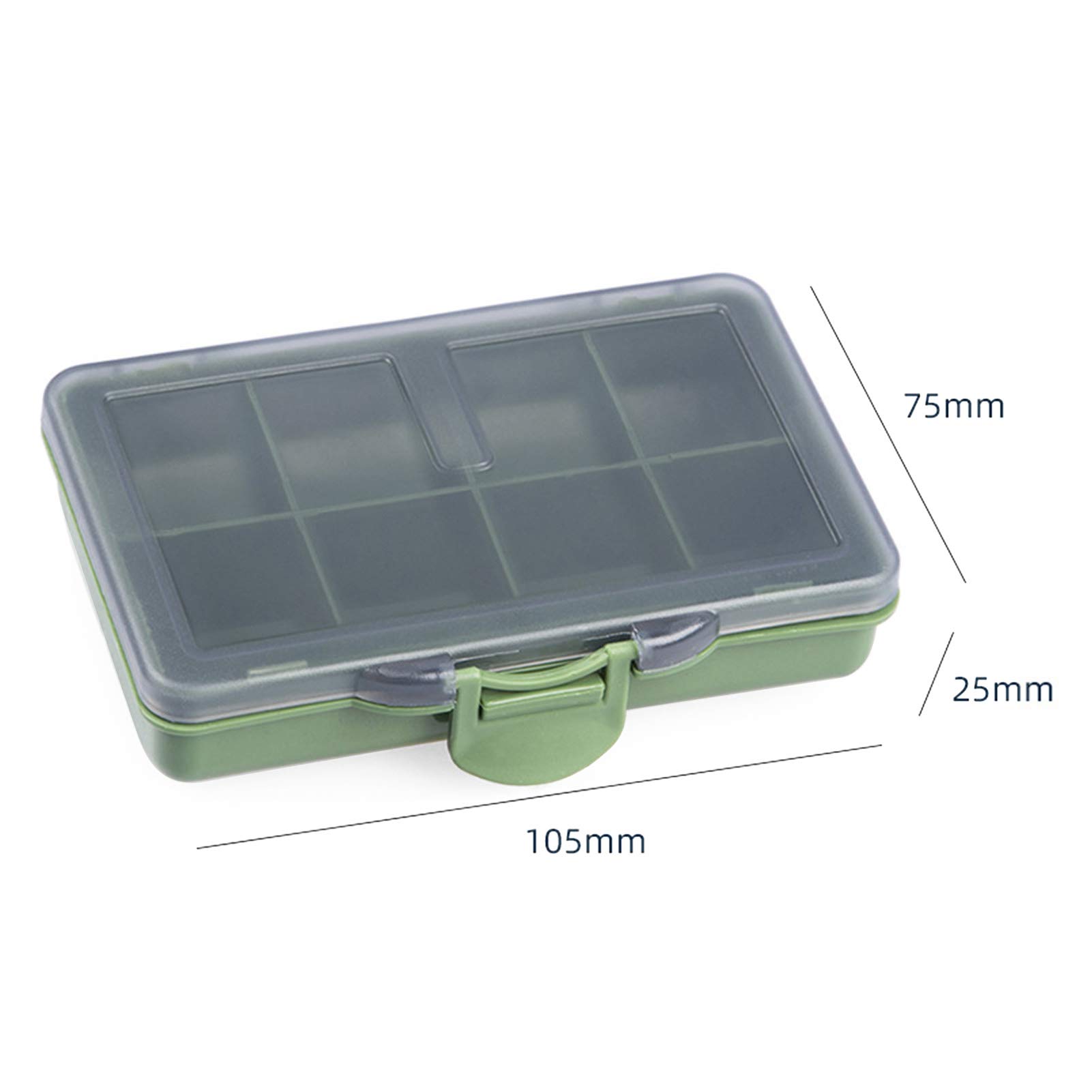 Washranp Fishing Tackle Box Multi-Grid PE Plastic Fish Hook Bait Fishing Storage Box with Transparent Lid Tackle Box Organizer Green 4 Grid