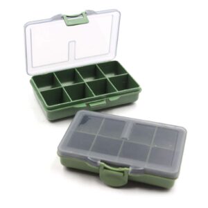 Washranp Fishing Tackle Box Multi-Grid PE Plastic Fish Hook Bait Fishing Storage Box with Transparent Lid Tackle Box Organizer Green 4 Grid