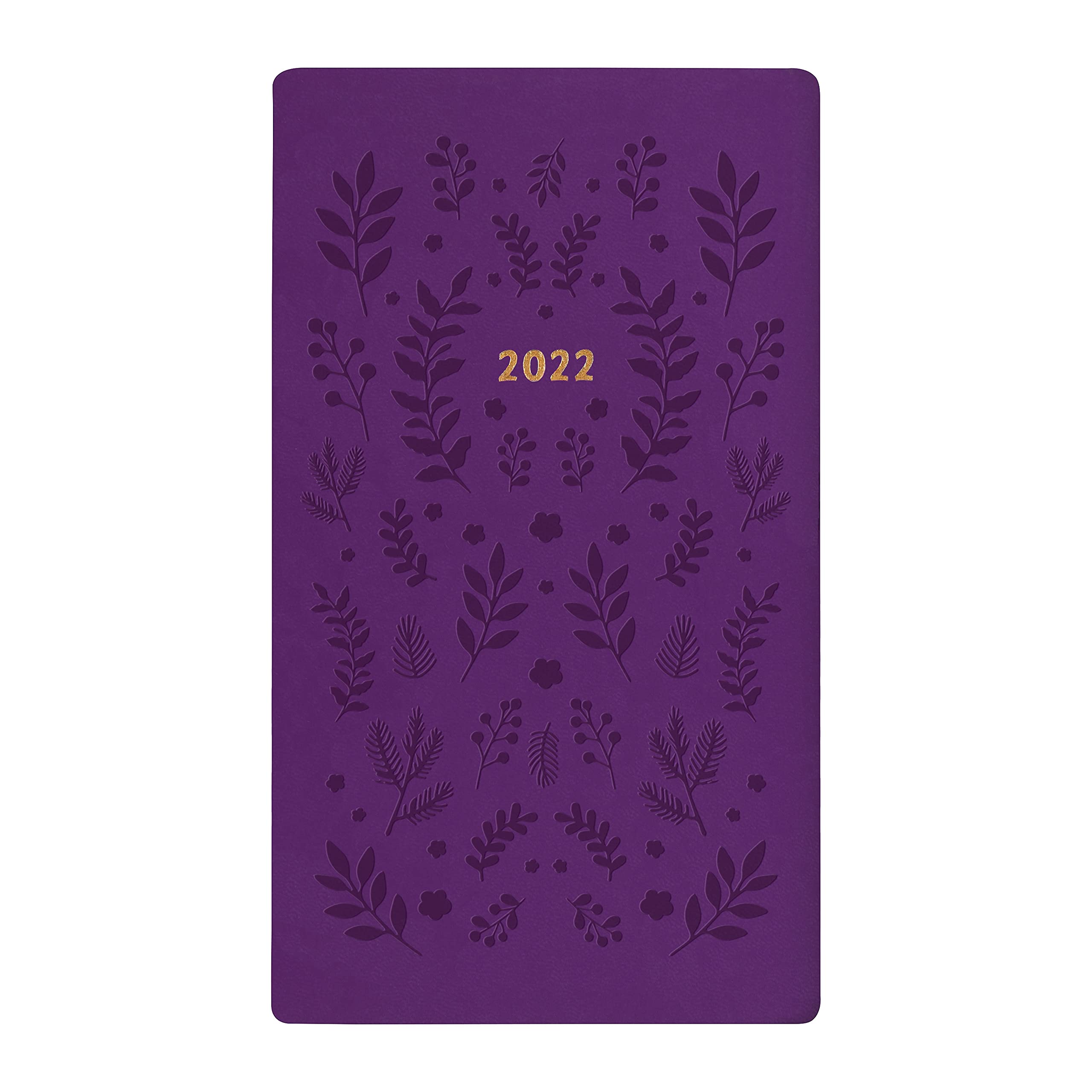 Letts of London Woodland Medium Pocket week to view 2022 diary - purple, (22-082175)