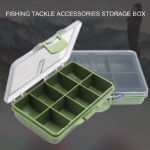 Washranp Fishing Tackle Box Multi-Grid PE Plastic Fish Hook Bait Fishing Storage Box with Transparent Lid Tackle Box Organizer Green 4 Grid