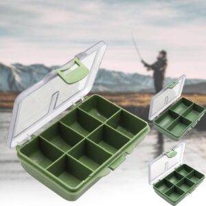 Washranp Fishing Tackle Box Multi-Grid PE Plastic Fish Hook Bait Fishing Storage Box with Transparent Lid Tackle Box Organizer Green 4 Grid