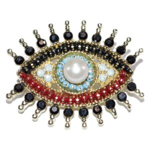 lucky charm evil eye aojo brooch pin for women fully-jewelled with freshwater pearl& rhinestone crystal for wedding party prom gift necklace dual use lapel pin accessories for shawl scarf buckle